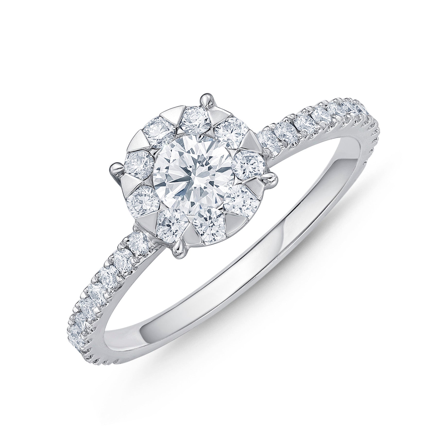 Fine Jewelry - Mémoire Bouquet Solitaire Engagement Ring with Diamond